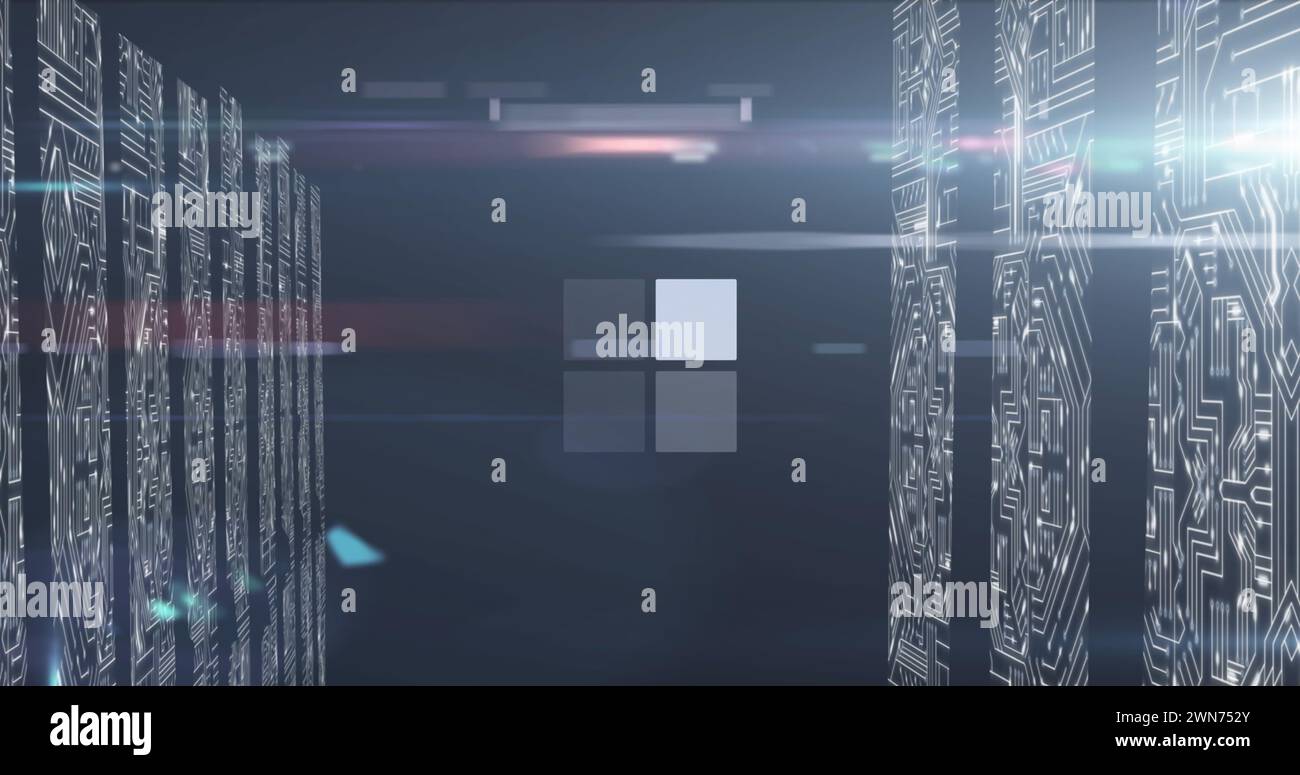 Image of data loading ring over data processing Stock Photo - Alamy