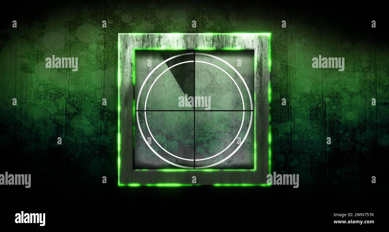 Image of scope scanning on green background Stock Photo - Alamy