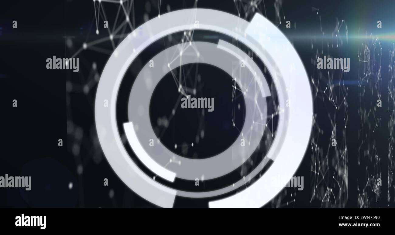 Image of scope scanning over network of connections Stock Photo - Alamy