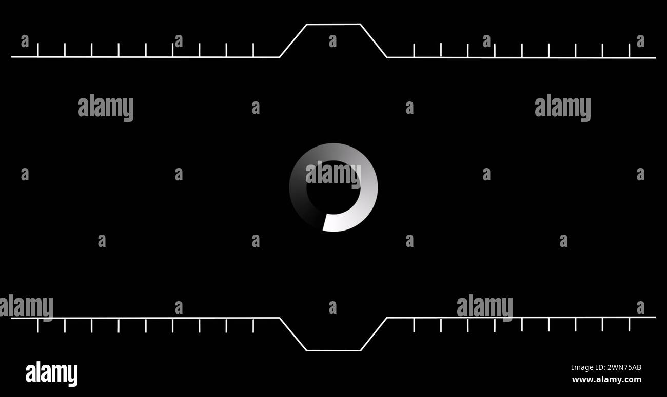 Image of data loading ring on black background. communication technology, data sharing and ...