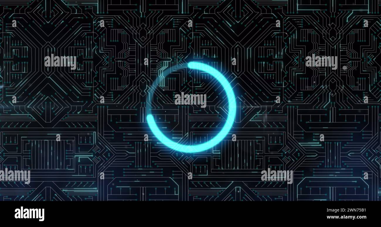 Image of data loading ring over network of connections Stock Photo - Alamy