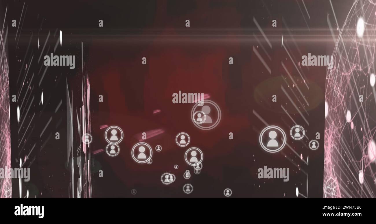 Image of media icons on black background Stock Photo - Alamy