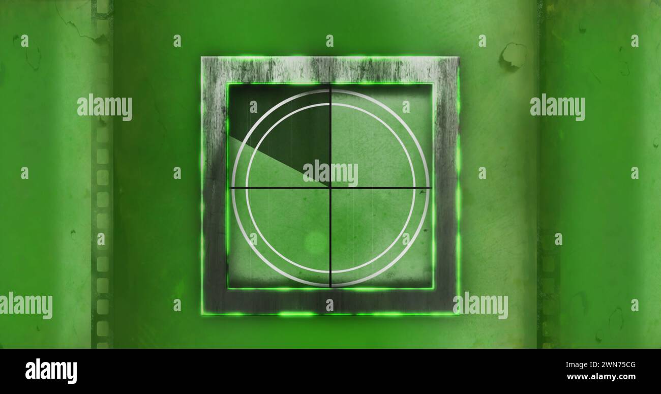 Image of scope scanning on green background Stock Photo - Alamy