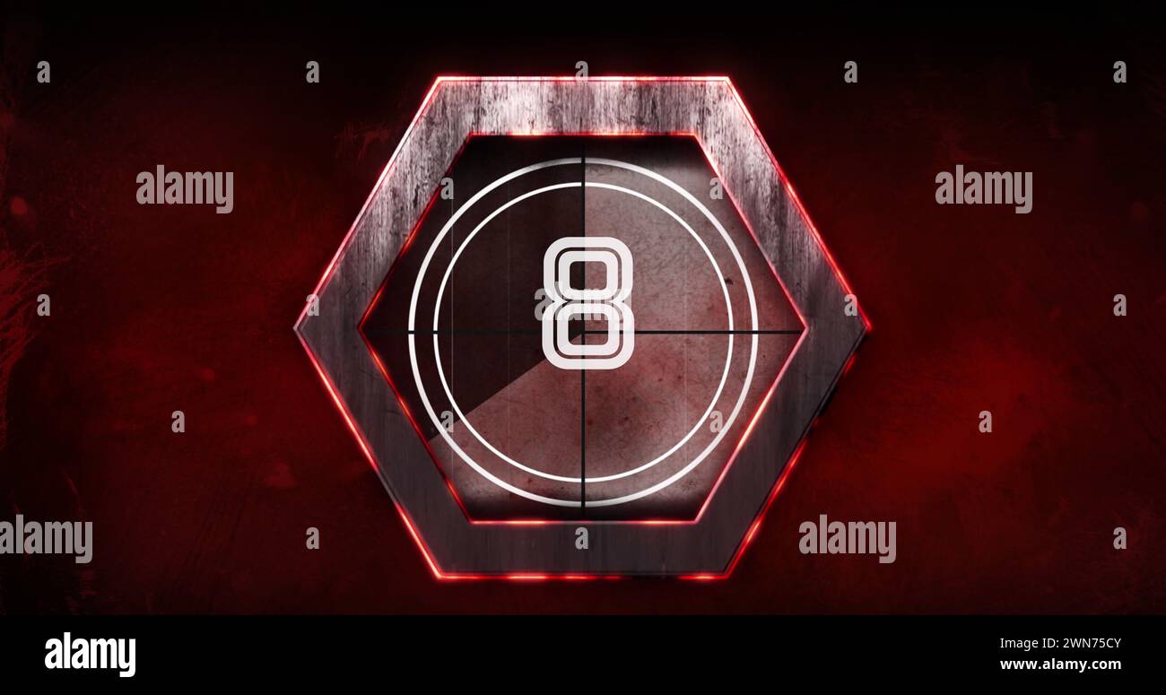 Image of countdown on red background Stock Photo - Alamy