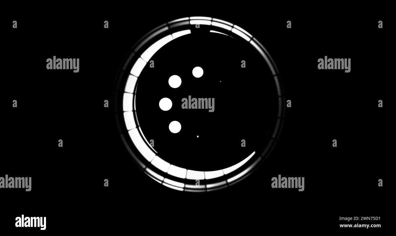 Image of data loading ring on black background. communication ...
