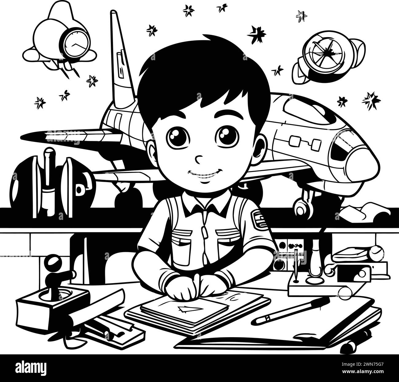 Boy science class Cut Out Stock Images & Pictures - Alamy