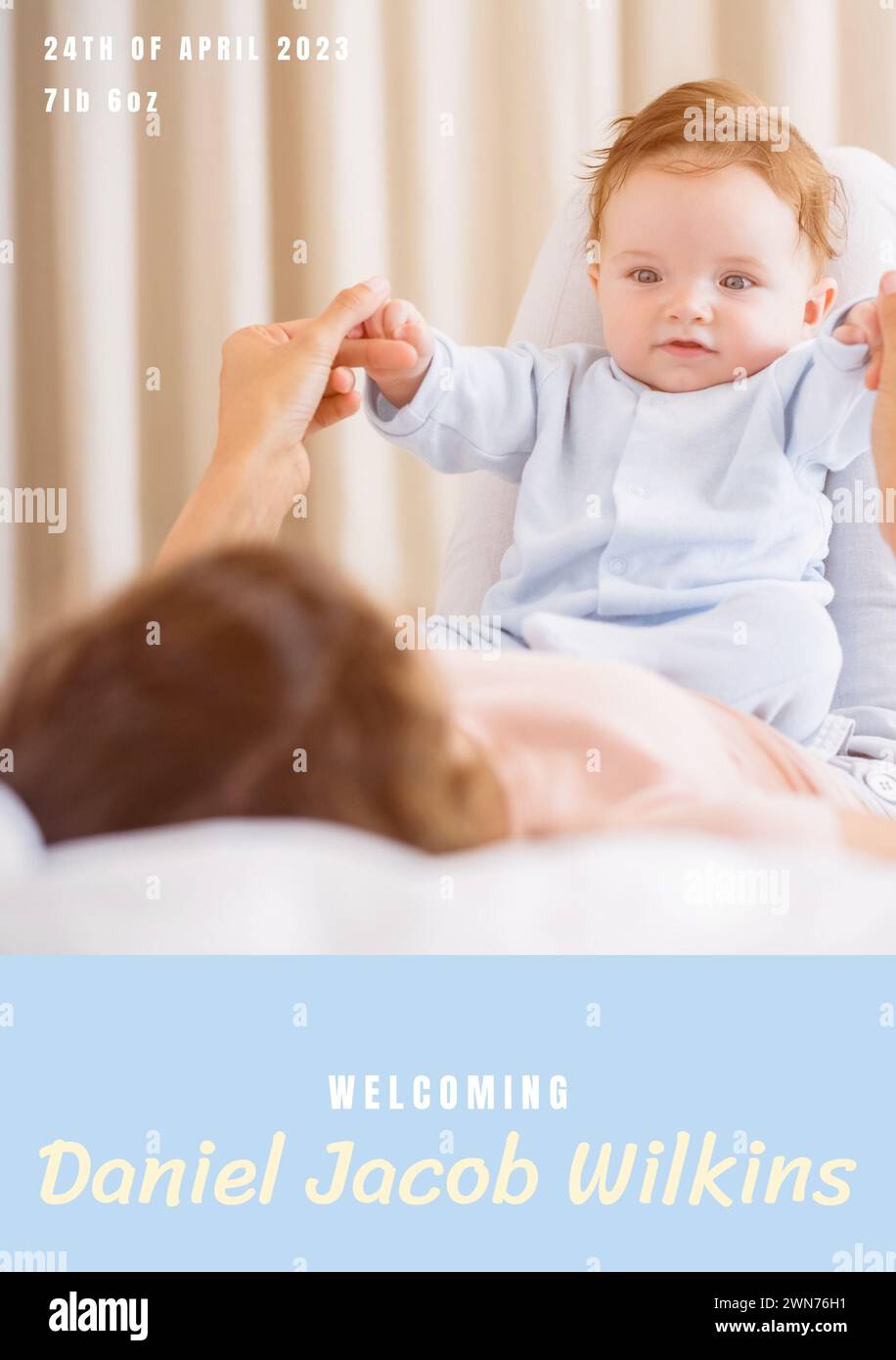 Composition of welcoming daniel jacob wilkins text over caucasian ...