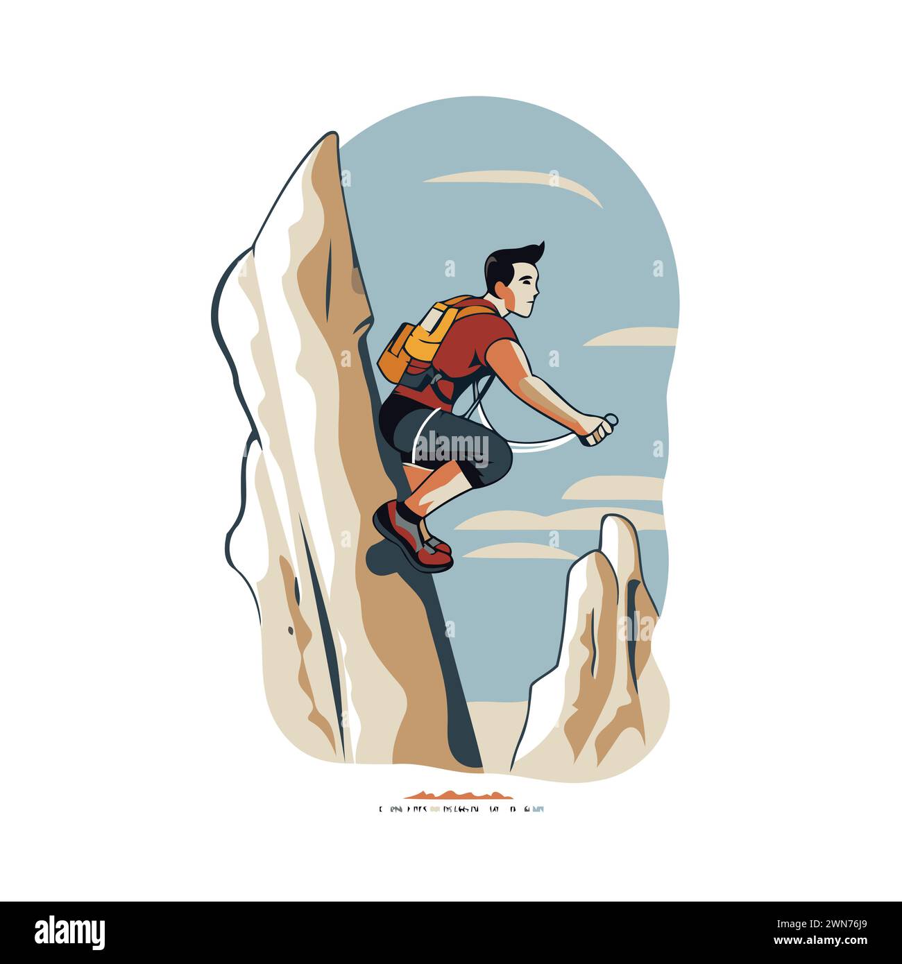Climbing cliff Stock Vector Images - Alamy