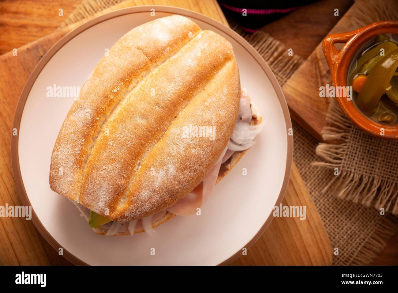 Mexican ham sandwich, in Mexico it is called Torta de Jamon, it is the ...