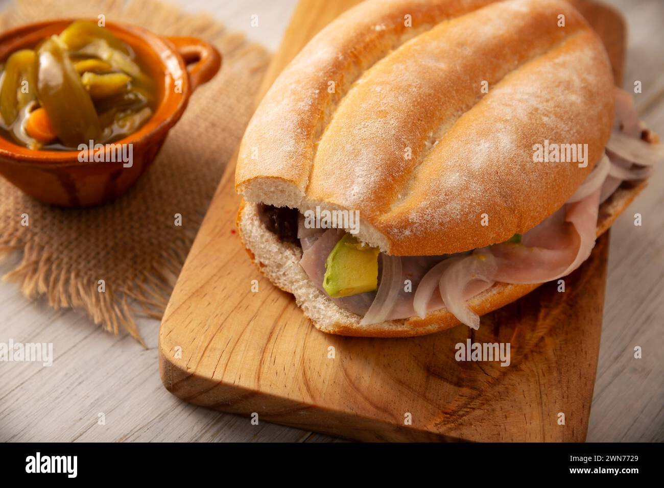 Mexican ham sandwich, in Mexico it is called Torta de Jamon, it is the ...