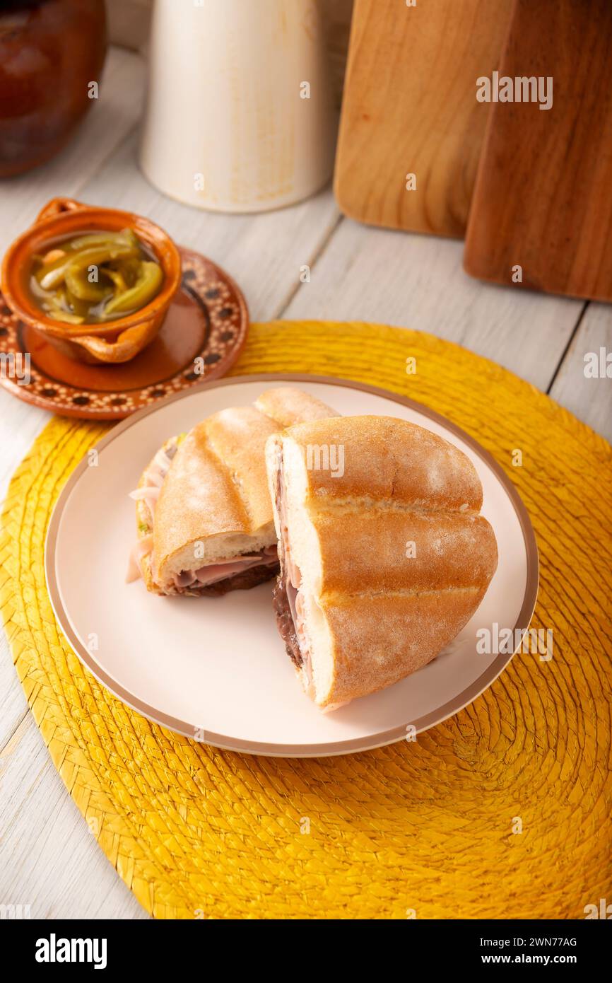Mexican ham sandwich, in Mexico it is called Torta de Jamon, it is the ...