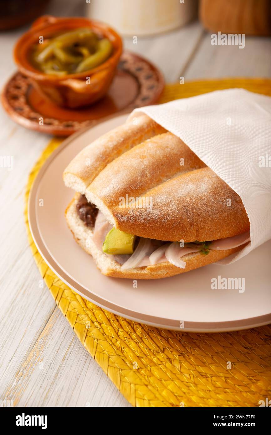 Mexican ham sandwich, in Mexico it is called Torta de Jamon, it is the ...