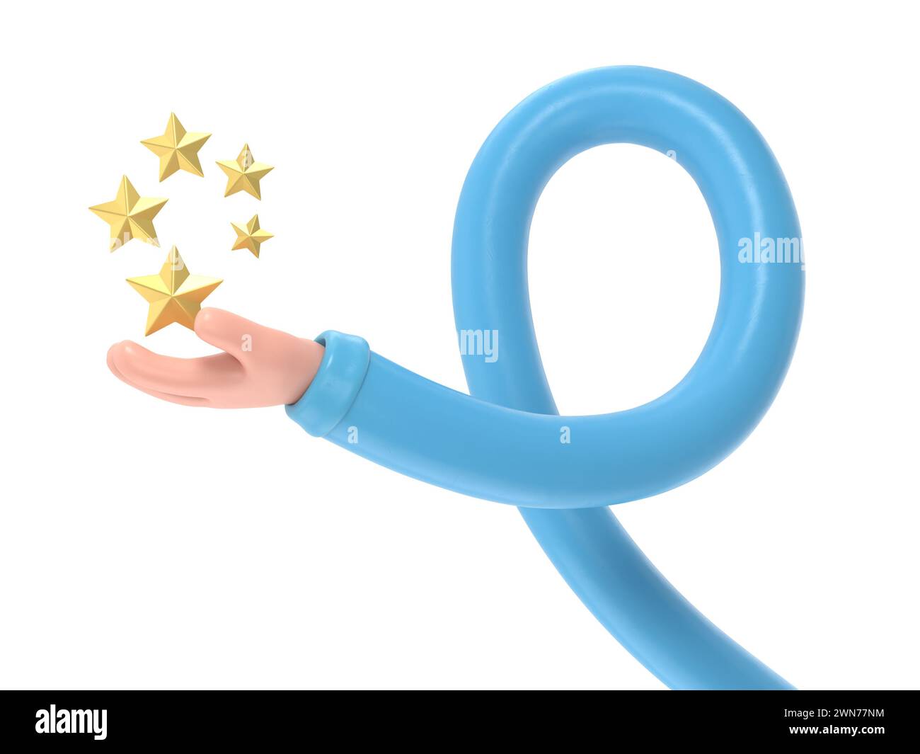 Cartoon Gesture Icon Mockup.3d review icon. gold positive customer ...