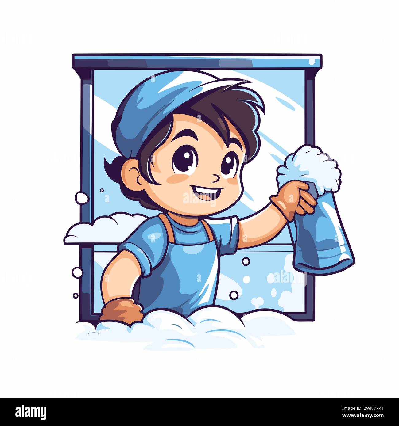 Wash the windows Stock Vector Images - Alamy