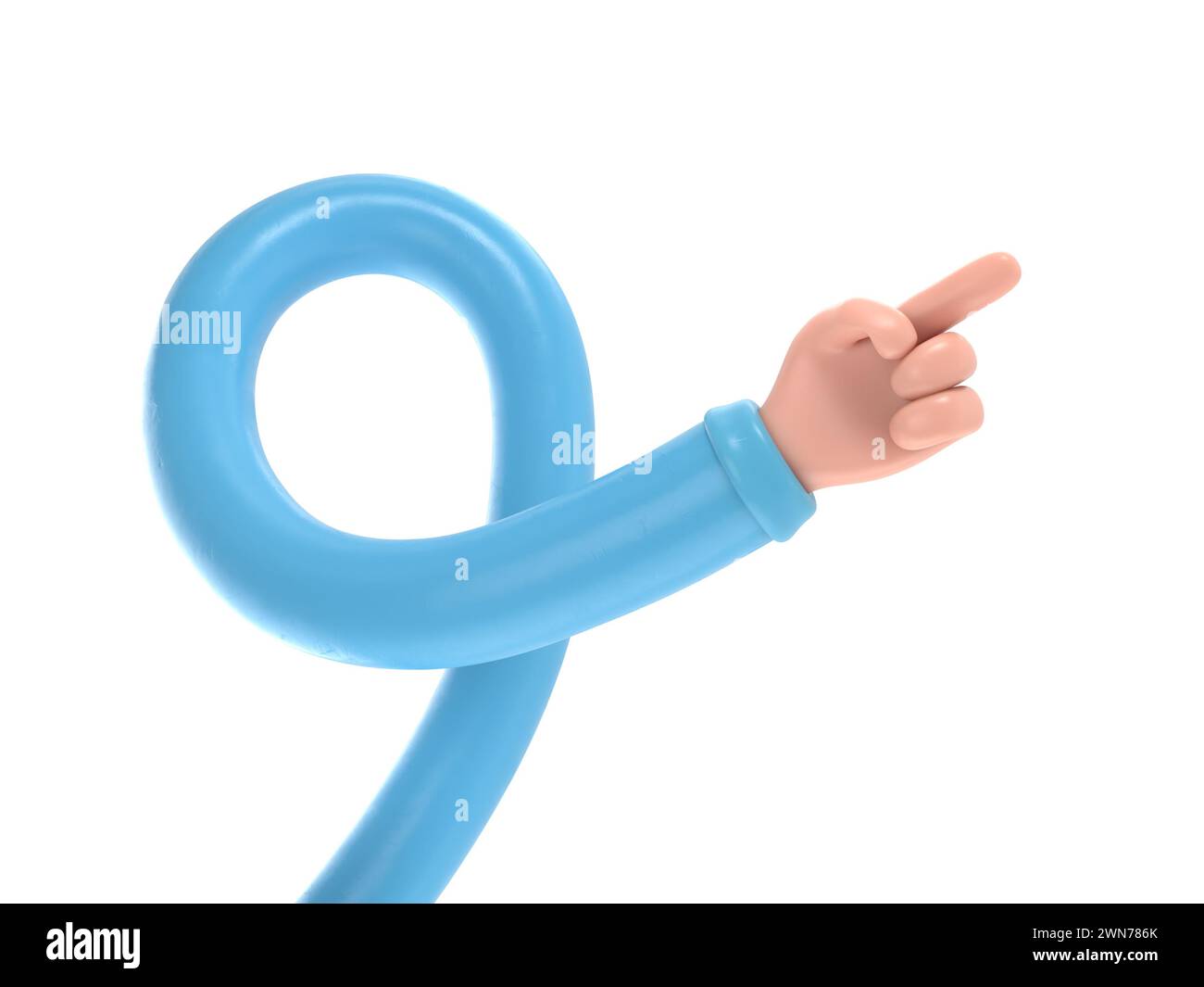 Cartoon Gesture Icon Mockup.Cartoon character hand pointing gesture. 3D ...