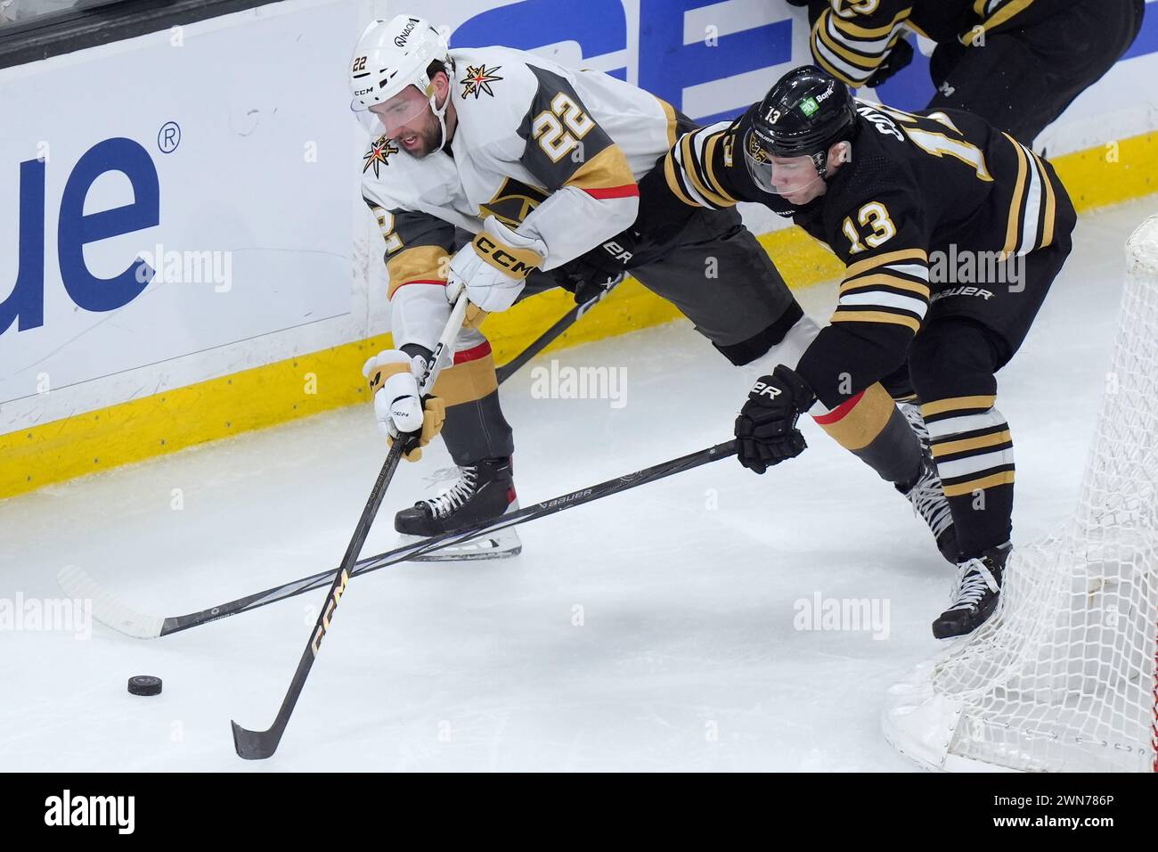 Vegas Golden Knights right wing Michael Amadio (22) and Boston Bruins ...