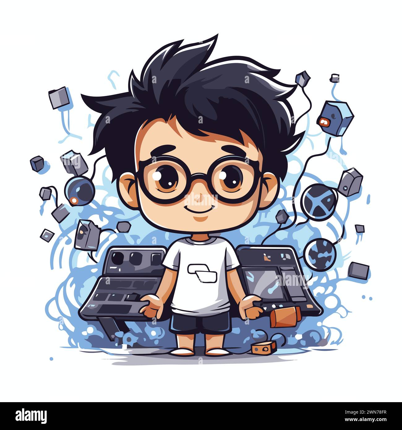 Computer games drawing illustration Stock Vector Images - Alamy