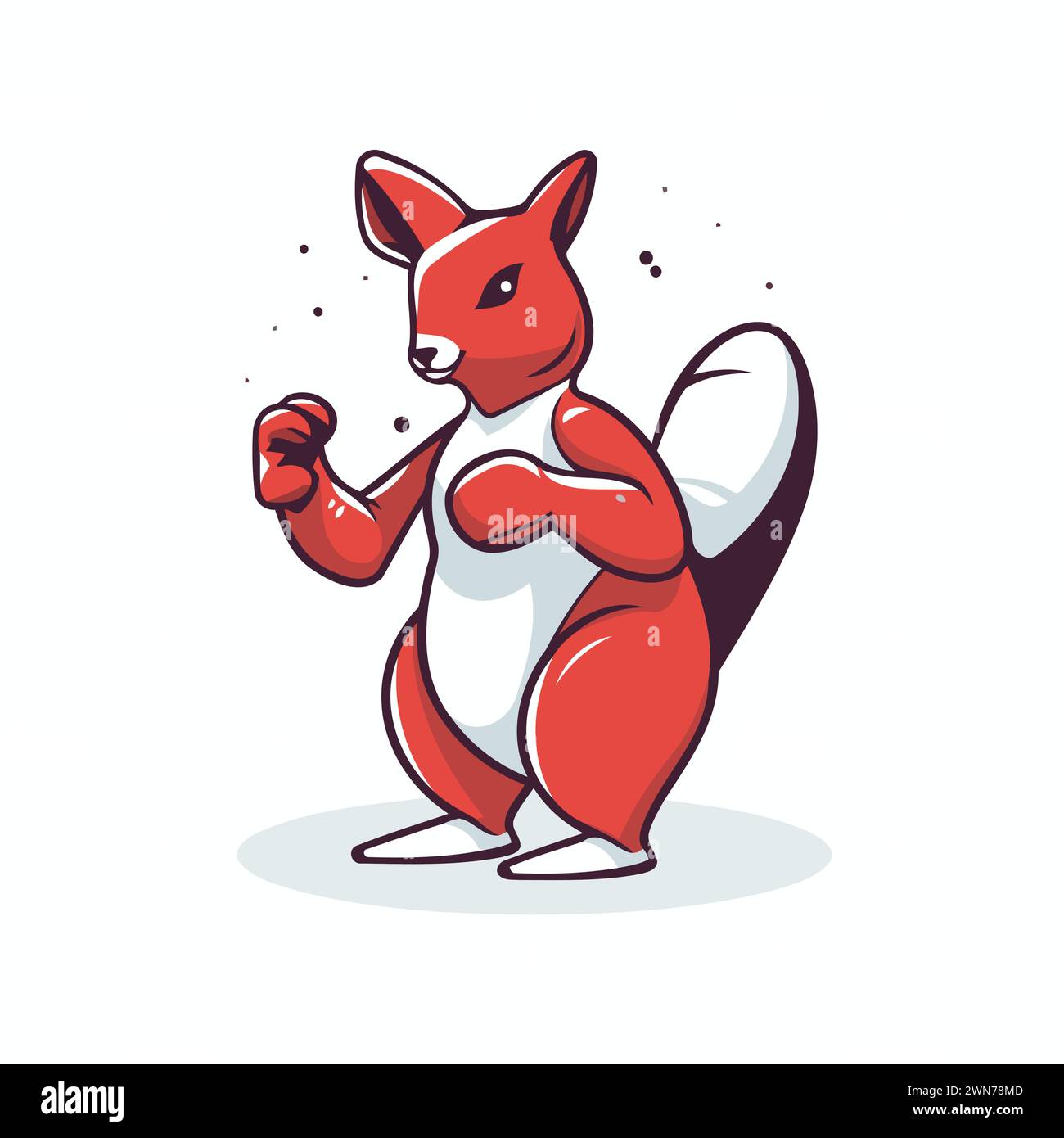 Cute cartoon red squirrel running. Vector illustration isolated on ...