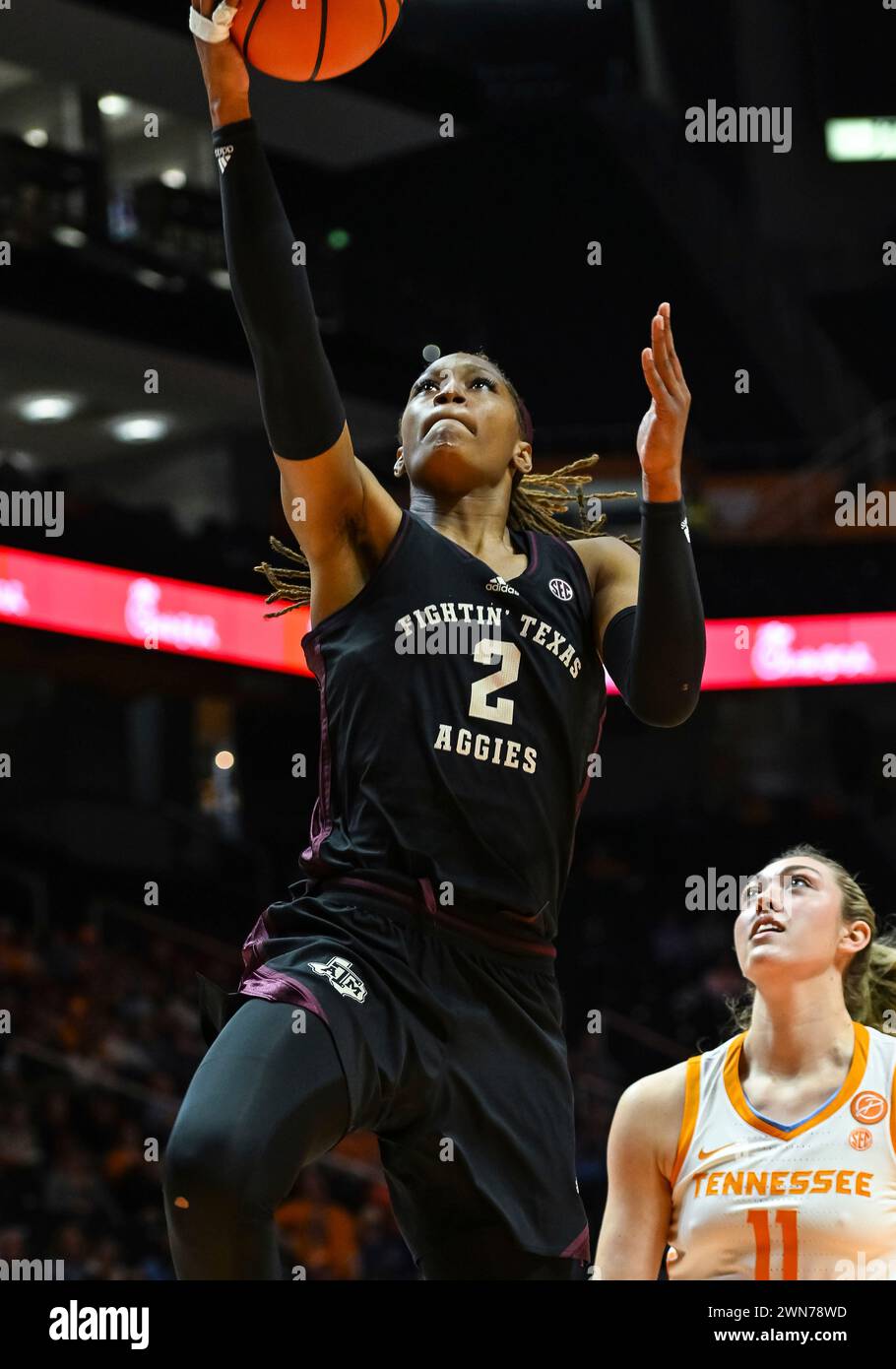 KNOXVILLE, TN - FEBRUARY 29: Texas A&M Aggies forward Janiah Barker (2 ...
