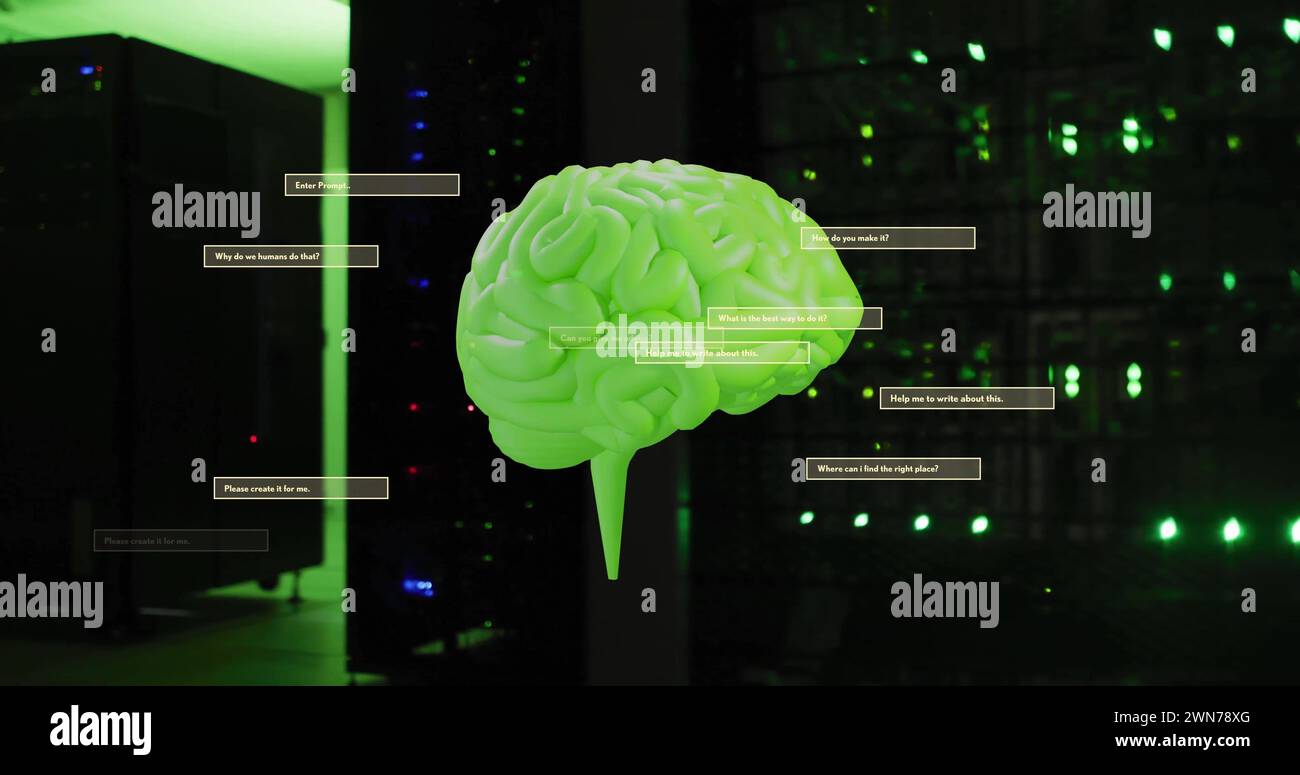 Image of human brain and data processing over circuit board Stock Photo ...