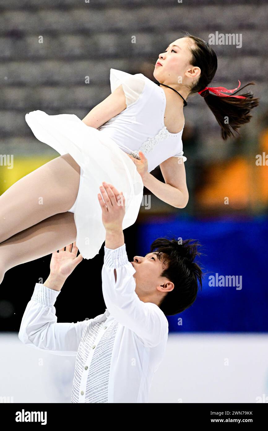 Sae SHIMIZU & Lucas Tsuyoshi HONDA (JPN), during Junior Pairs Free Skating, at the ISU World ...