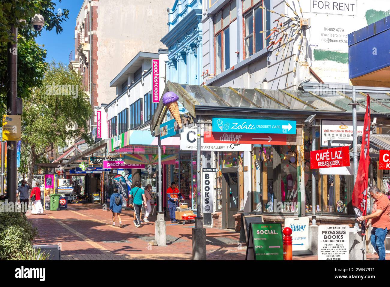 Pedestrianised Cuba Street, Te Aro, City of Wellington (Te Whanganui-a ...