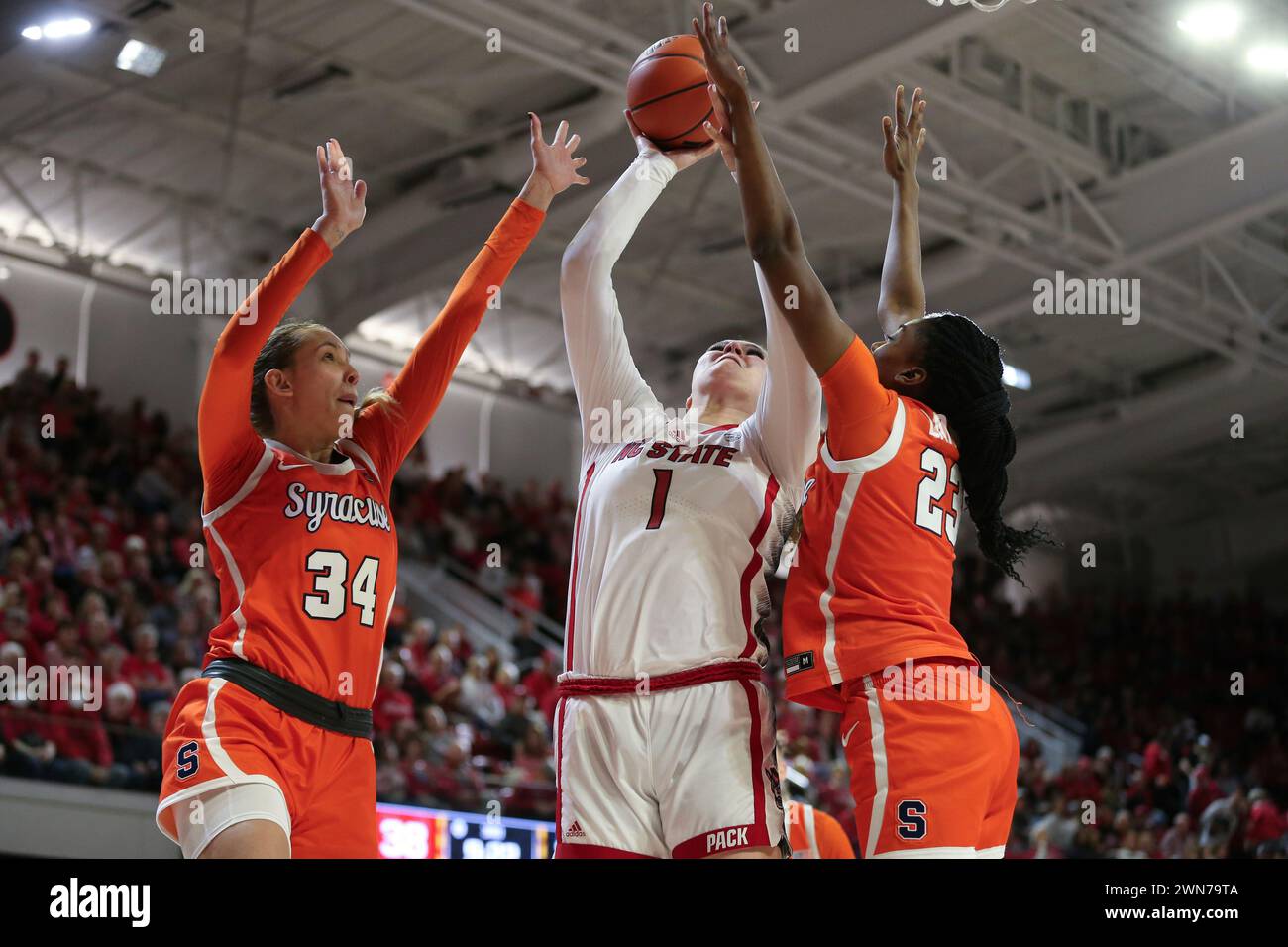 RALEIGH, NC - FEBRUARY 29: NC State Wolfpack center River Baldwin (1 ...