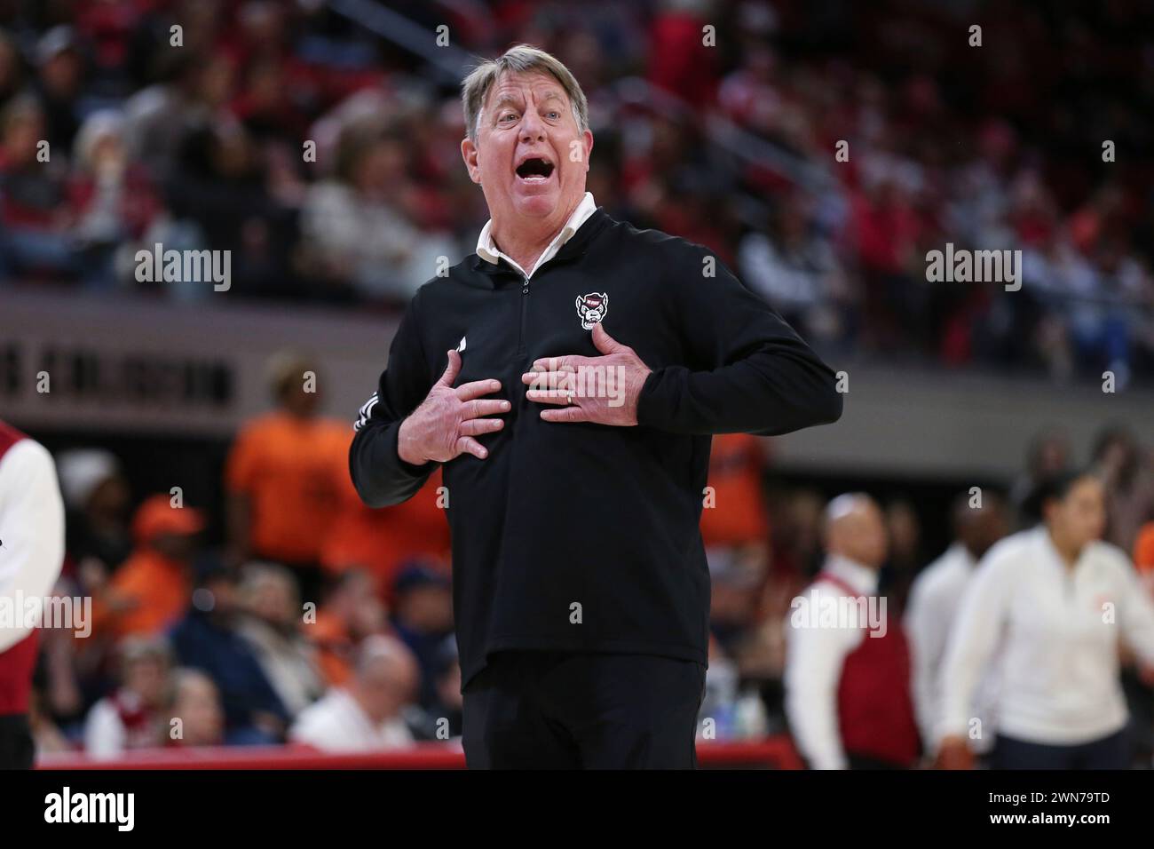 RALEIGH, NC - FEBRUARY 29: NC State Wolfpack head coach Wes Moore ...
