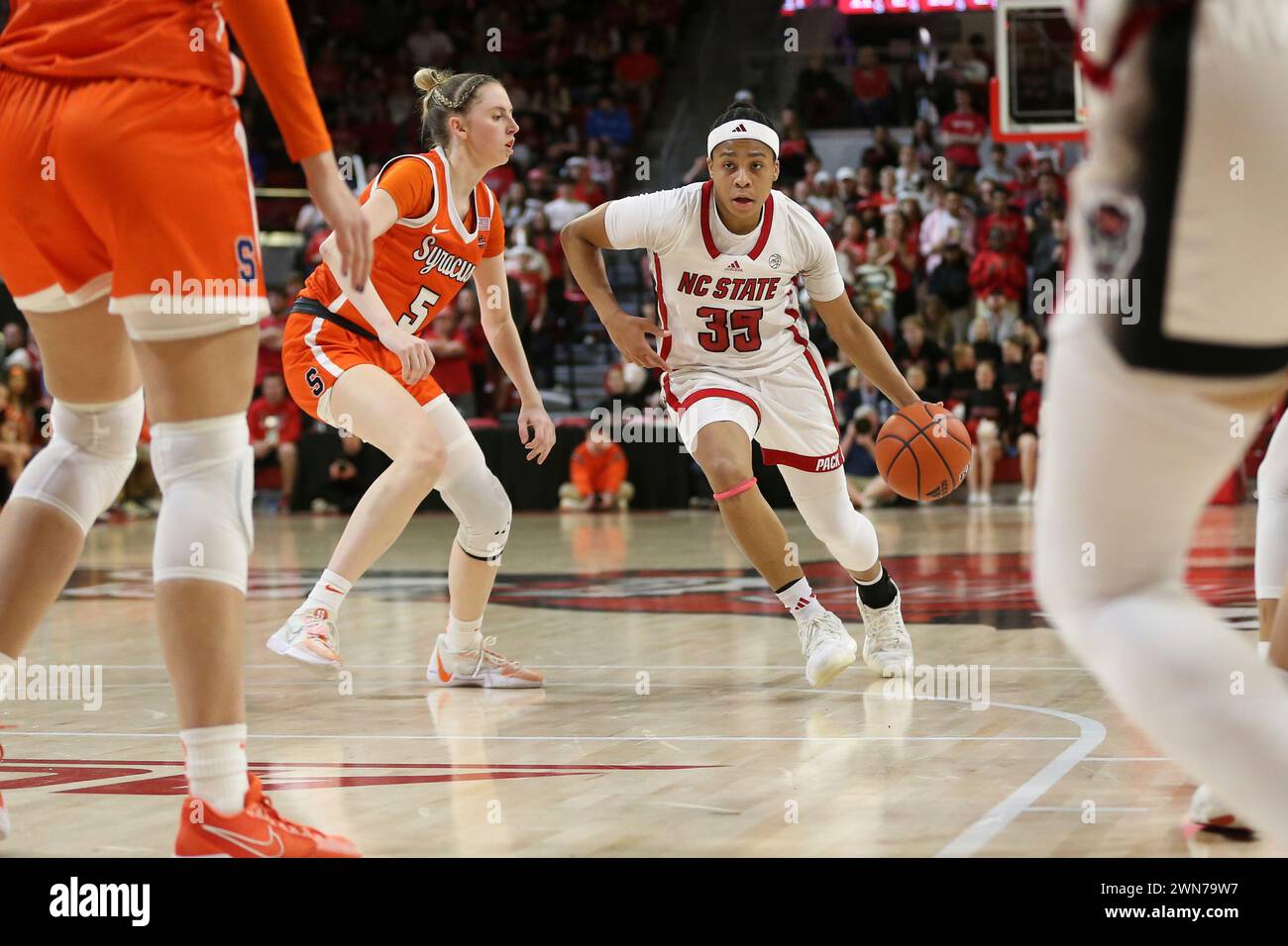 RALEIGH, NC - FEBRUARY 29: NC State Wolfpack guard Zoe Brooks (35 ...