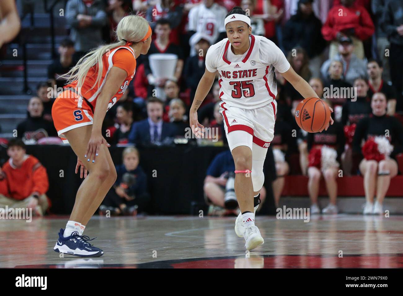 RALEIGH, NC - FEBRUARY 29: NC State Wolfpack guard Zoe Brooks (35 ...