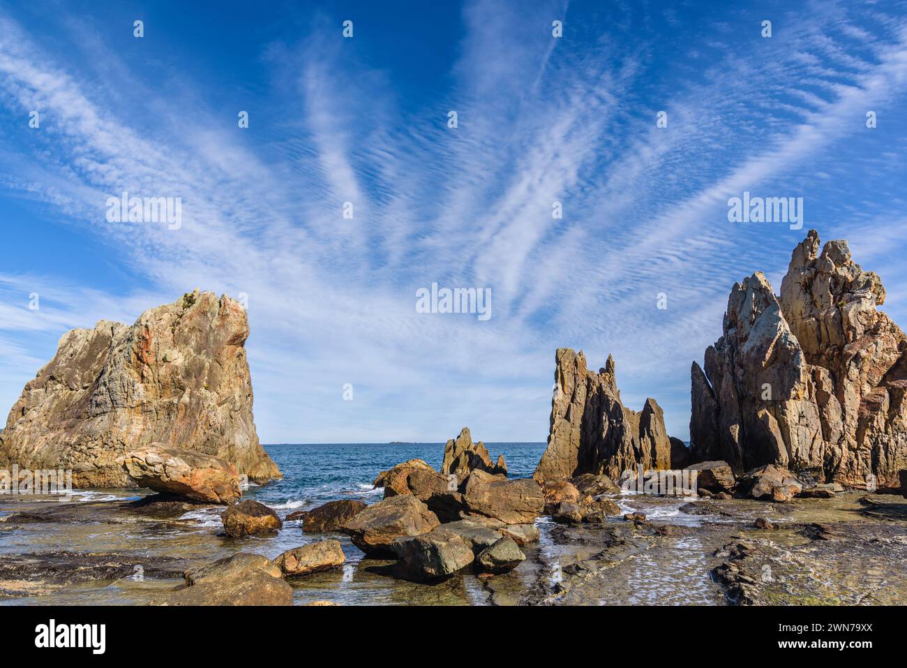 Hashigui Rocks amazing natural stone formations in Kushimoto Town in ...