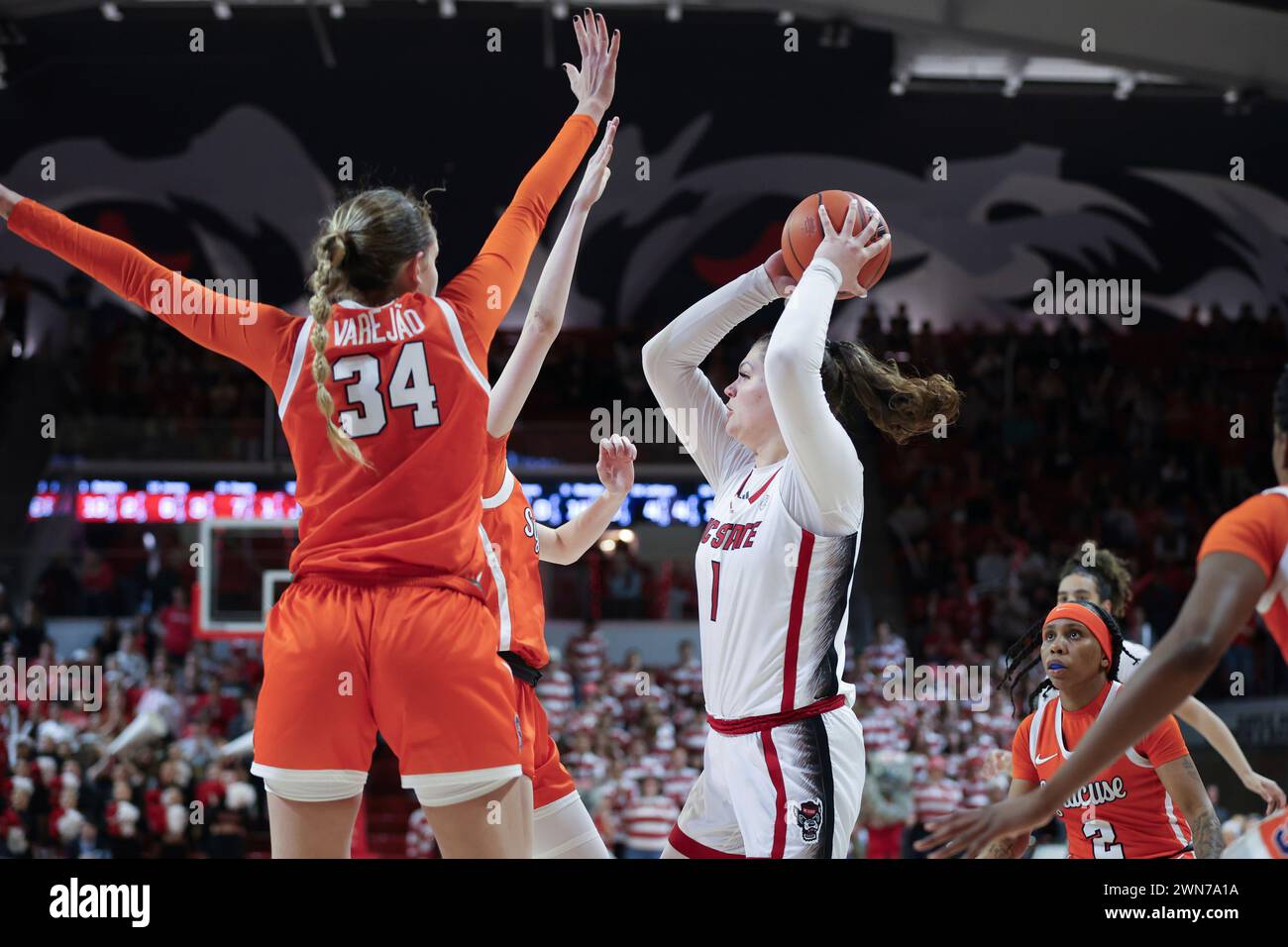 RALEIGH, NC - FEBRUARY 29: NC State Wolfpack center River Baldwin (1 ...