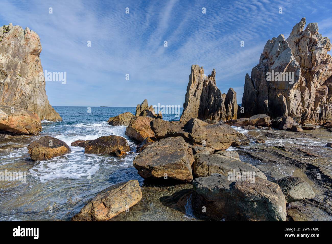 Hashigui Rocks amazing natural stone formations in Kushimoto Town in ...