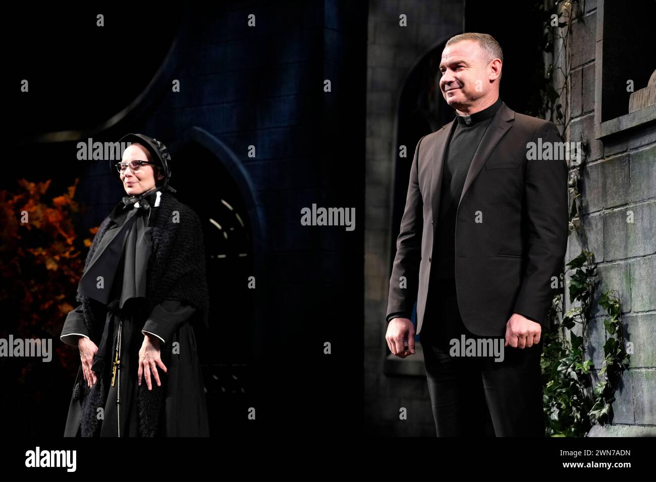 Amy Ryan and Liev Schreiber appear at the curtain call for "Doubt: A ...