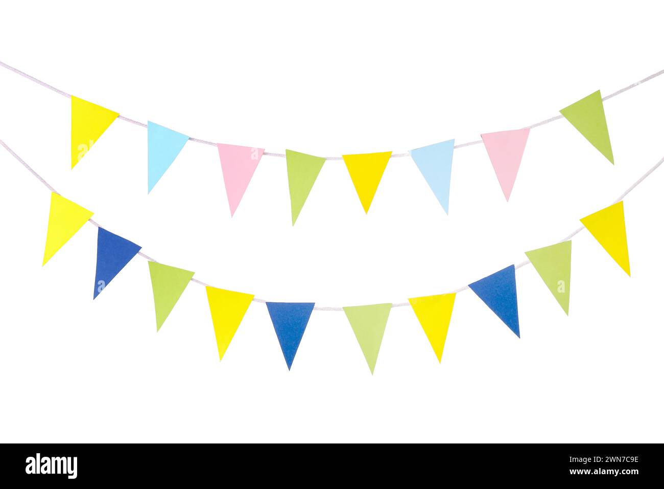 Colorful flags for Festa Junina on white background Stock Photo - Alamy