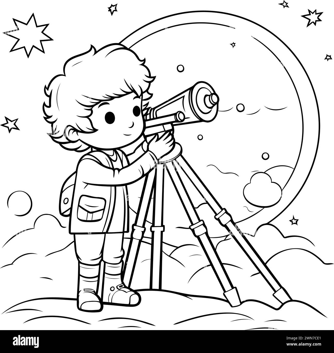 Observation vector vectors Black and White Stock Photos & Images - Alamy