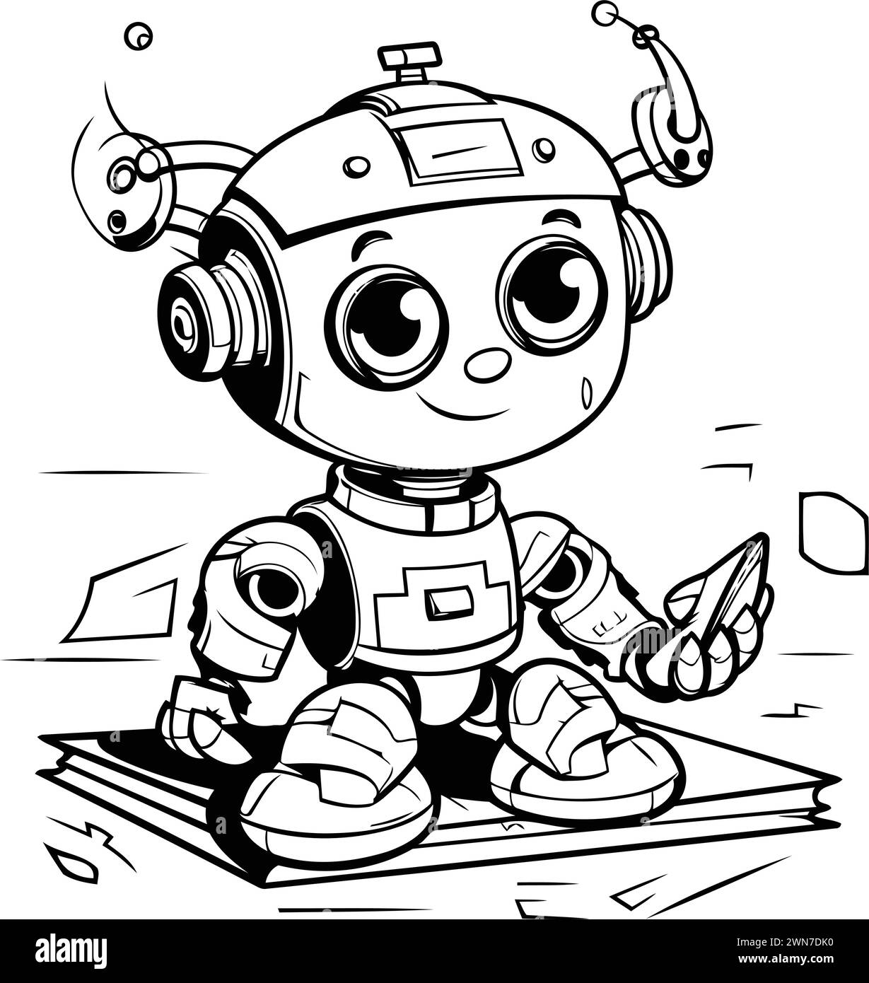 Robot clipart black Cut Out Stock Images & Pictures - Alamy