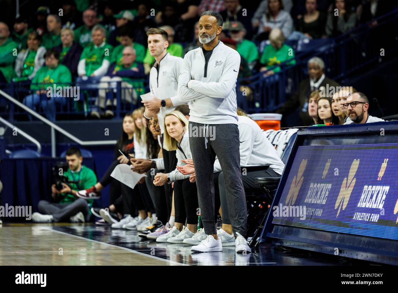 February 29, 2024: Virginia Tech head coach Kenny Brooks during NCAA ...