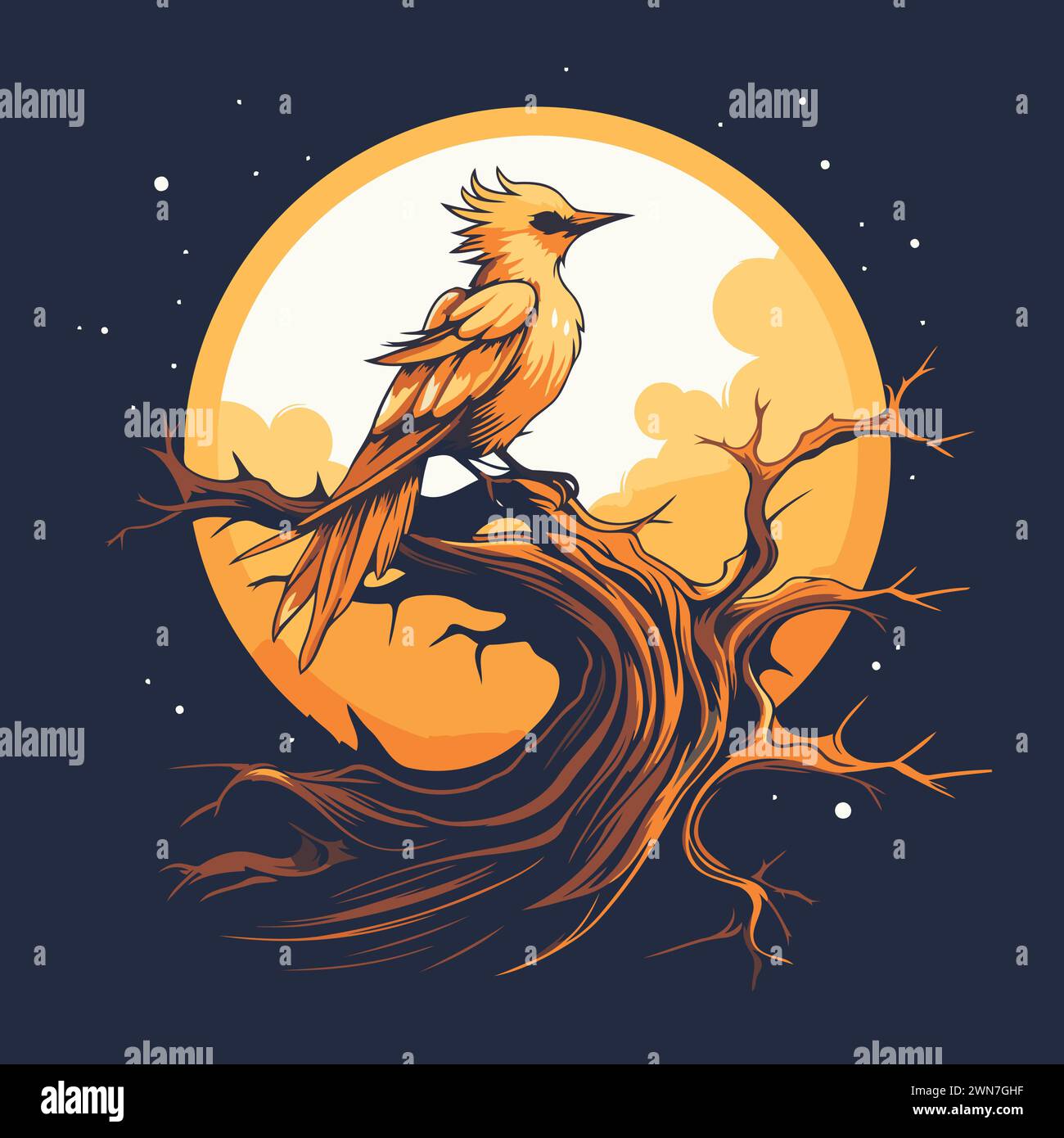 Sitting in a tree branch Stock Vector Images - Alamy