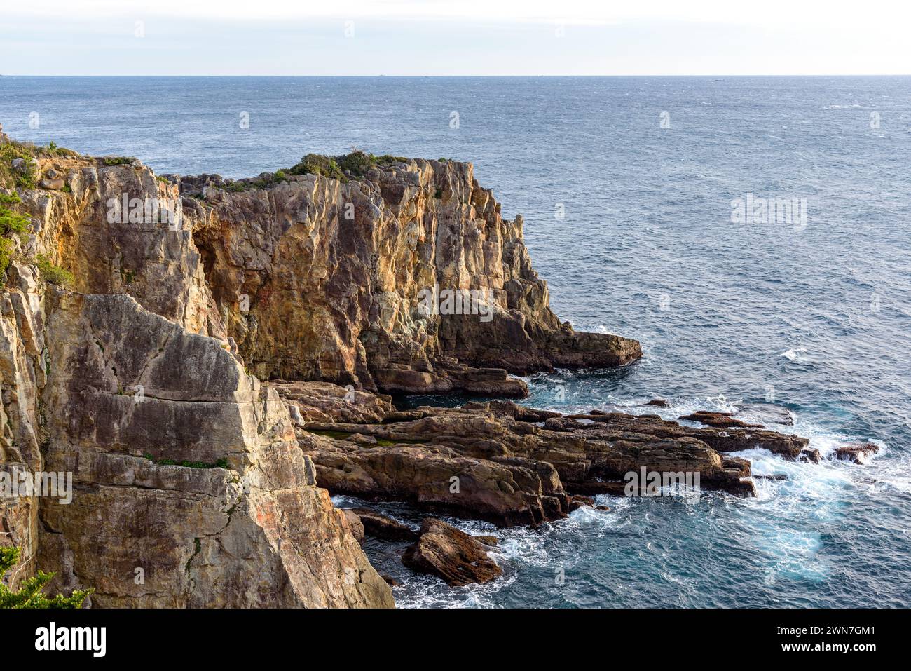 Sandanbeki Rock Cliff on Pacific ocean coast in Shirahama Town in ...