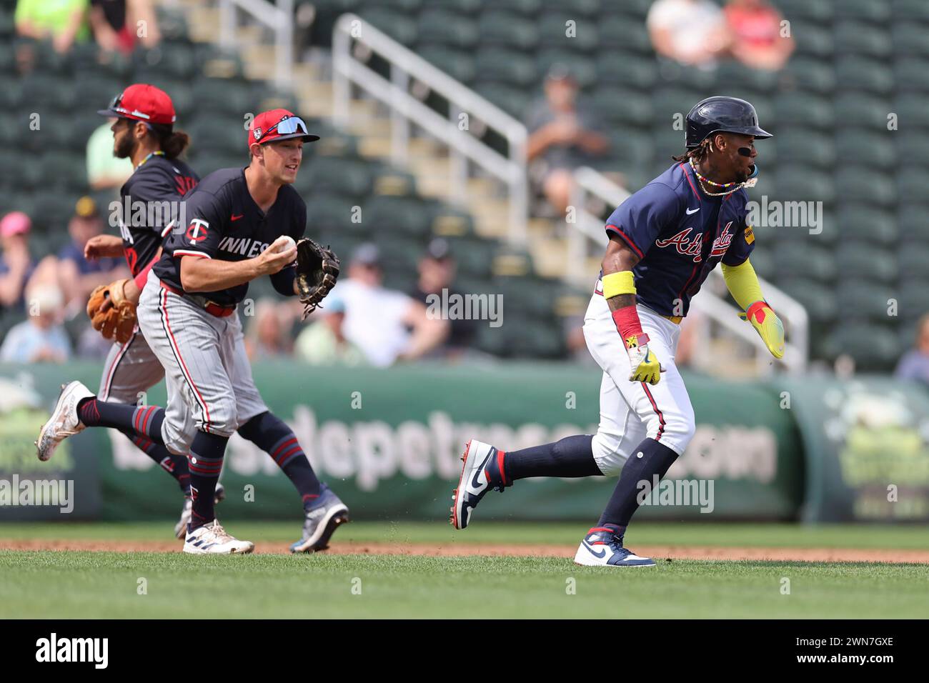 North Port FL USA; Minnesota Twins third baseman Brooks Lee (27) chases ...