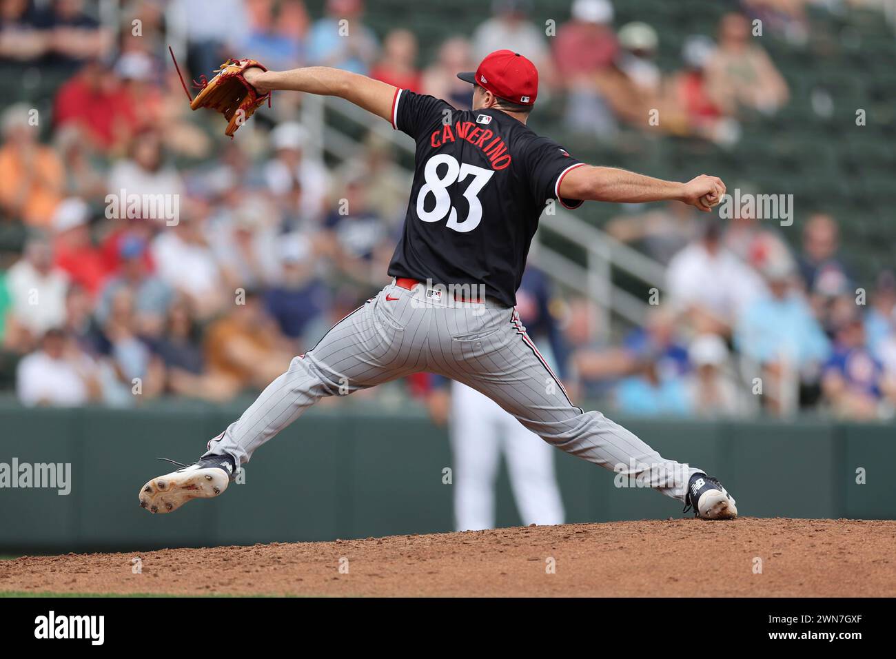 North Port FL USA; Minnesota Twins pitcher Matt Canterino (83) delivers ...