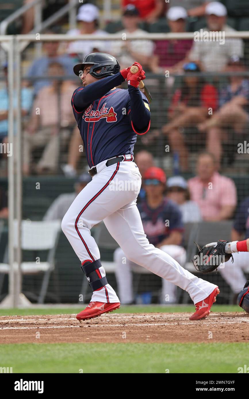 North Port FL USA; Minnesota Twins catcher Ryan Jeffers (27) flies out ...