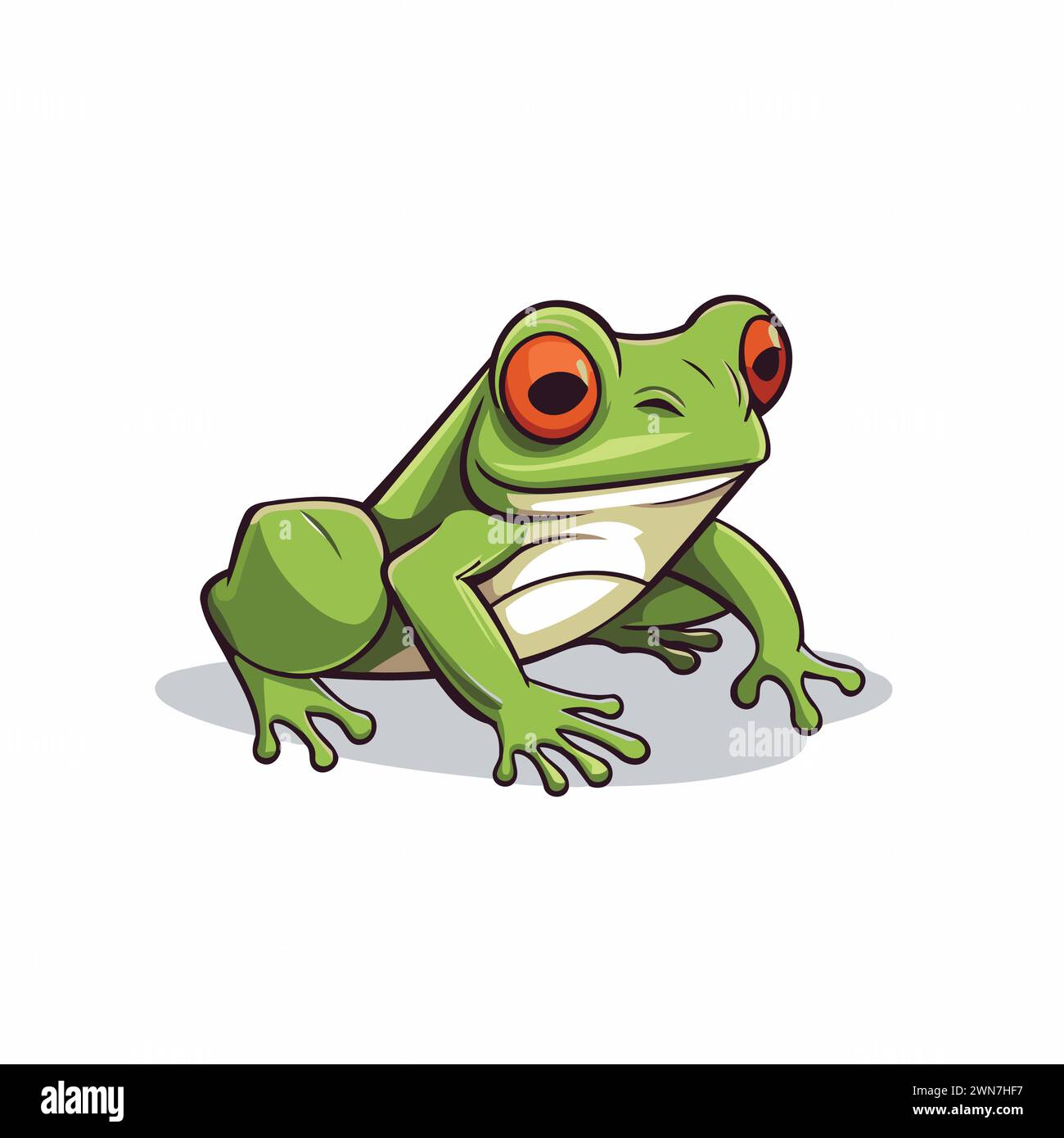 Frog character cartoon isolated on a white background. Vector ...