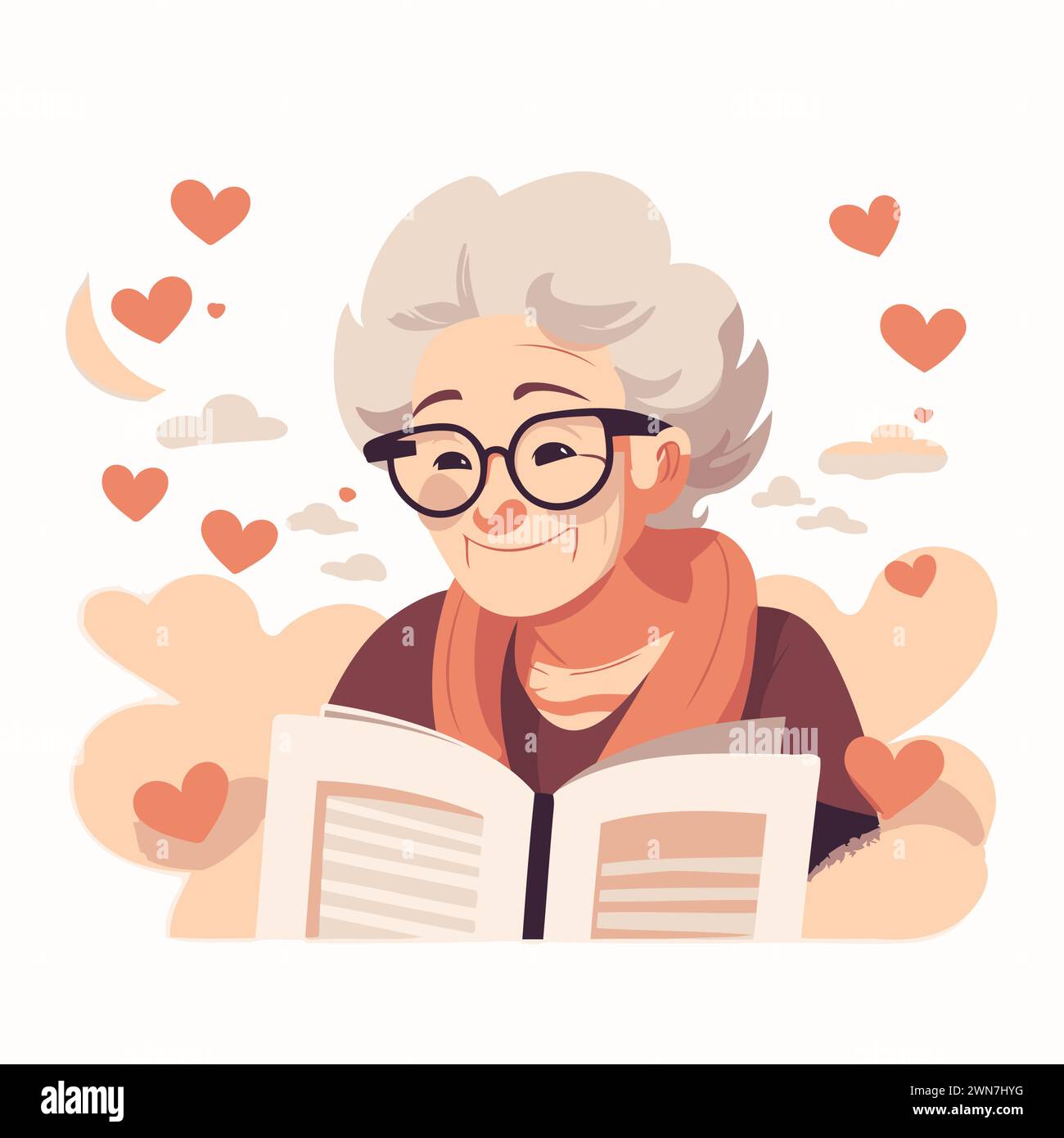 Elderly person reading book Cut Out Stock Images & Pictures - Alamy