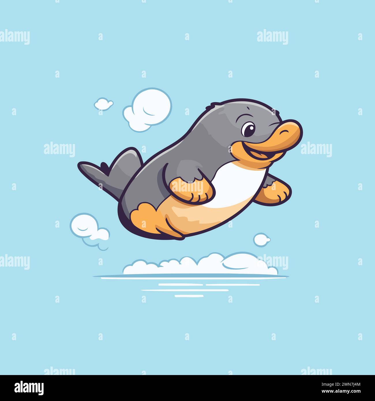 Cute baby penguin Stock Vector Images - Alamy