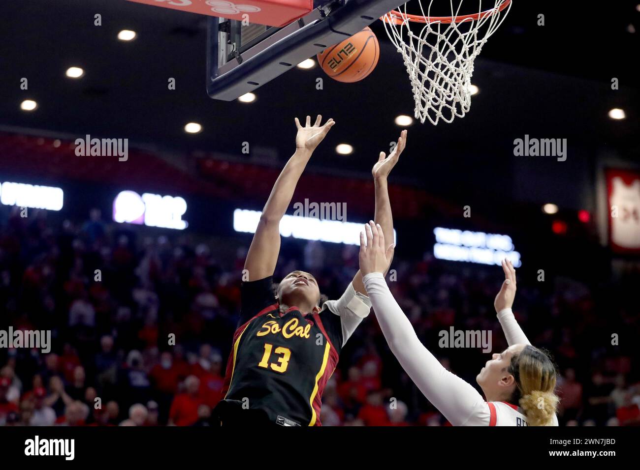 TUCSON, AZ - FEBRUARY 29: USC Trojans center Rayah Marshall #13 during ...