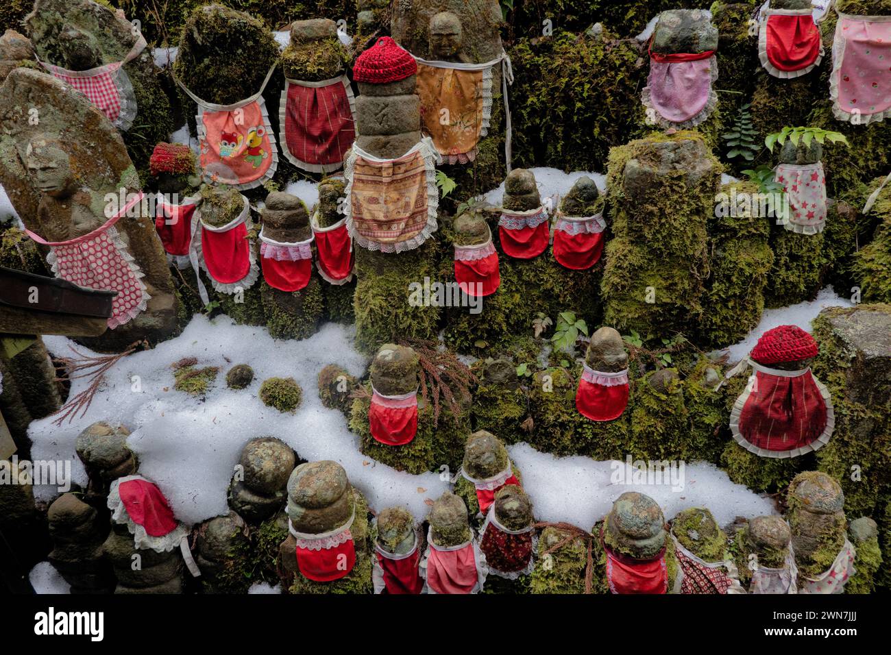 Jizo statues in the Okunoin Cemetery, Mount Koya (Koyasan), Wakayama ...