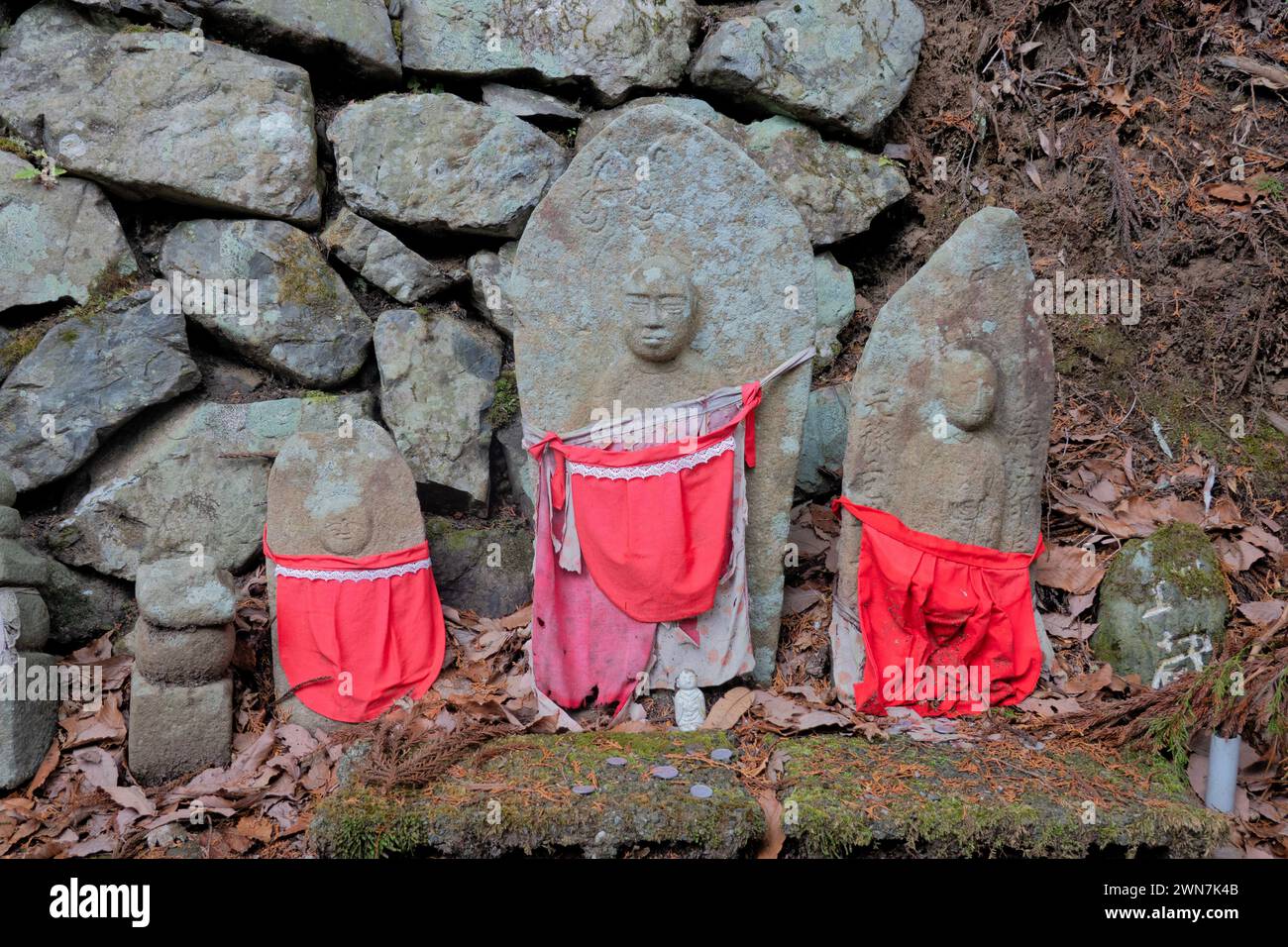 Jizo statues in the Okunoin Cemetery, Mount Koya (Koyasan), Wakayama ...