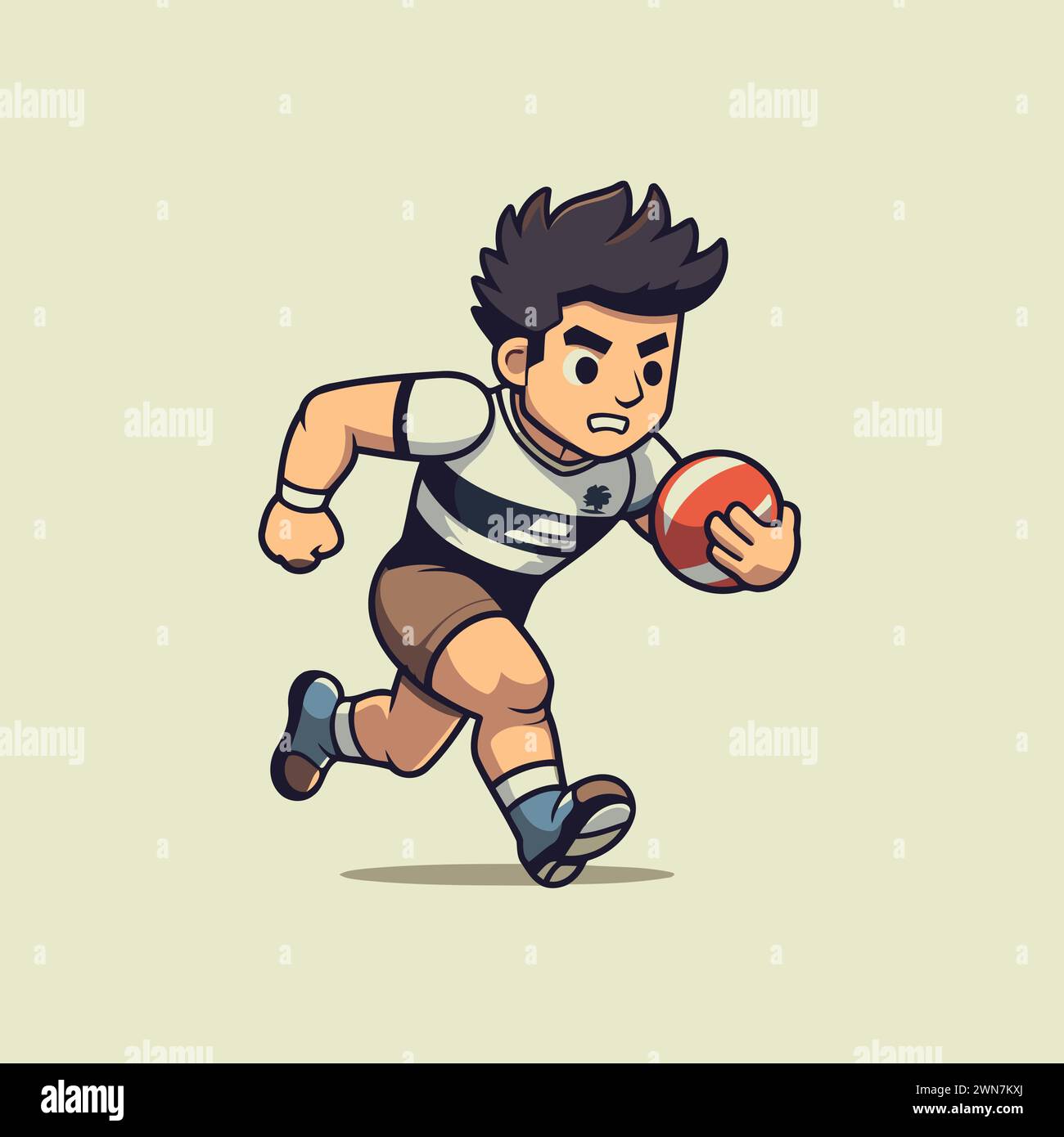 Rugby player running ball cartoon hi-res stock photography and images ...